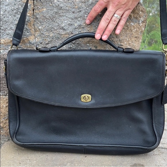 Coach | Bags | Coach Lexington Black Leather Vintage Briefcase | Poshmark